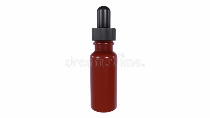Realistic 3D Rendering of a Brown Dropper Bottle on a Clear Surface ...