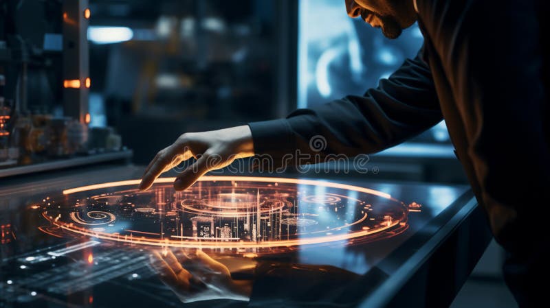 Explore a Digital Future through Cyberpunk Imagery. a Businessman ...