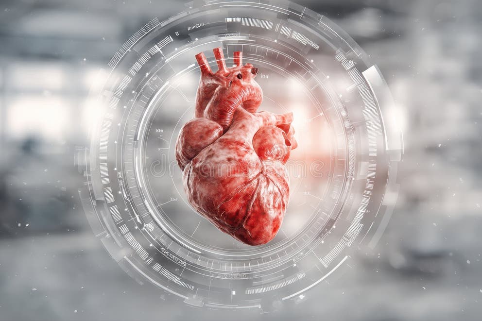 Digital Rotating Model of a Heart in Virtual Space with Futuristic ...