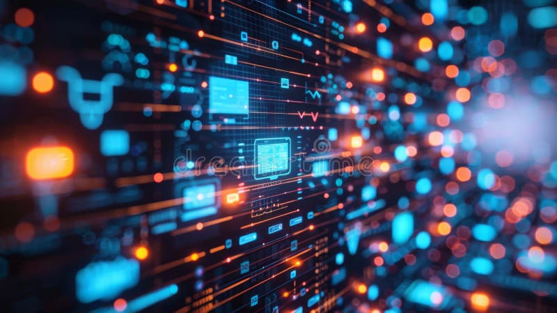 Explore Digital Transformation through Technology Icons in this Dynamic ...