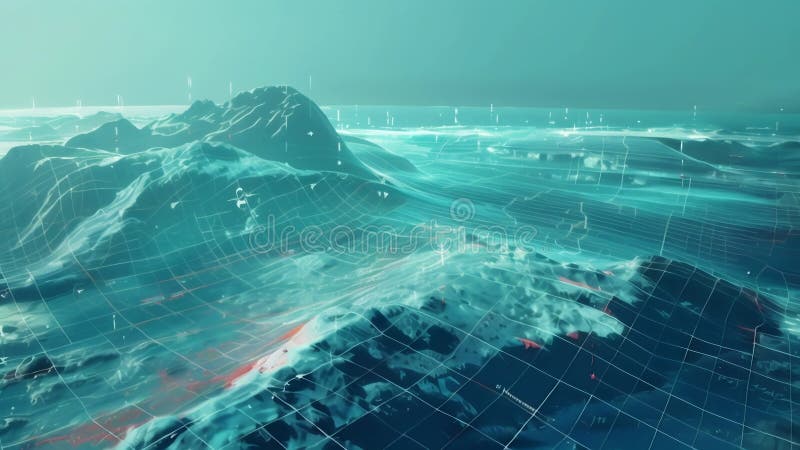 Explore a Digital Visualization of a Mountain Rising from the Ocean ...
