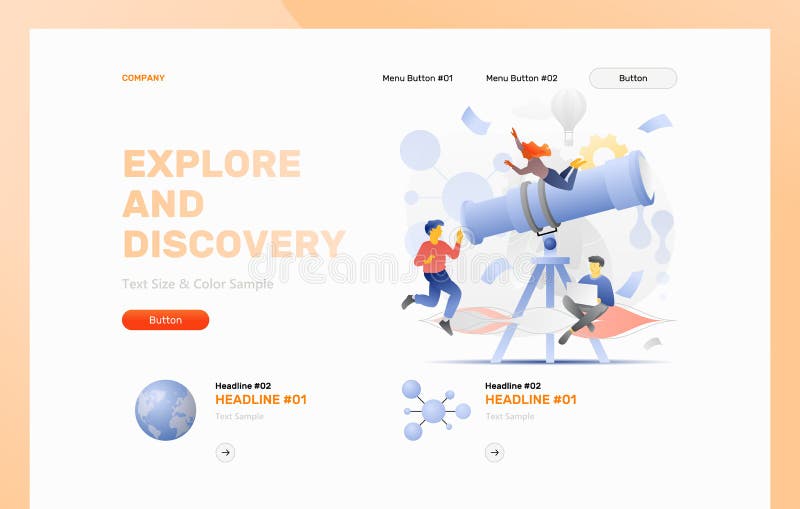 Explore and Discovery Header Template Stock Vector - Illustration of ...