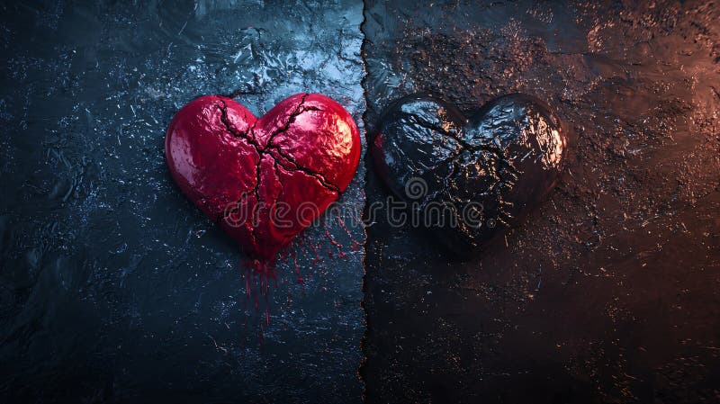 Explore the Duality of Love and Heartbreak through a Split Image of a ...