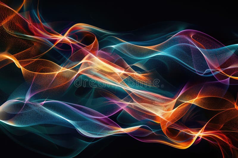 Abstract Digital Landscape Background Vibrant Neon Pink Blue Light ...