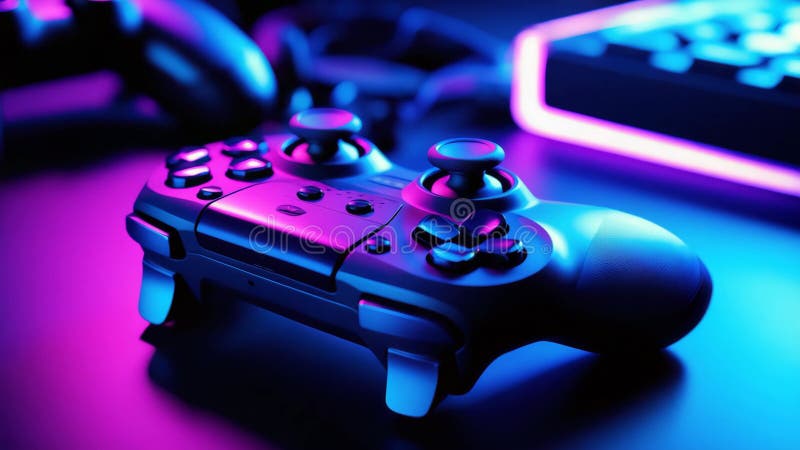 Explore Dynamic Gaming Setup with Colorful Lights and Wireless ...