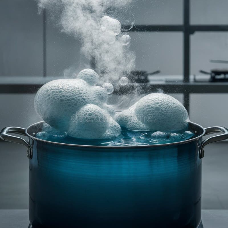 Dynamic Boiling Water: Bubbles Rising and Popping Stock Illustration ...