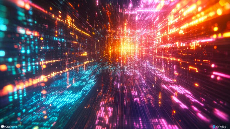 A Vibrant Digital Landscape. this Image Captures a Burst of Colorful ...