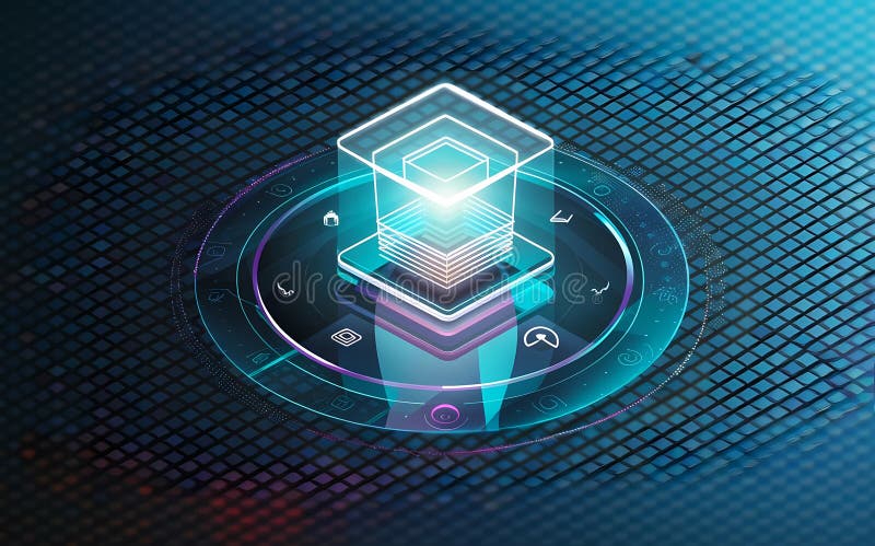 Guardians of Privacy. a Futuristic Illustration of Digital Data ...