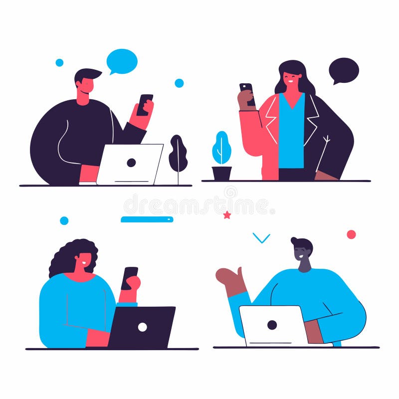 The Power of Digital Communication: Vibrant Vector Artwork Stock ...