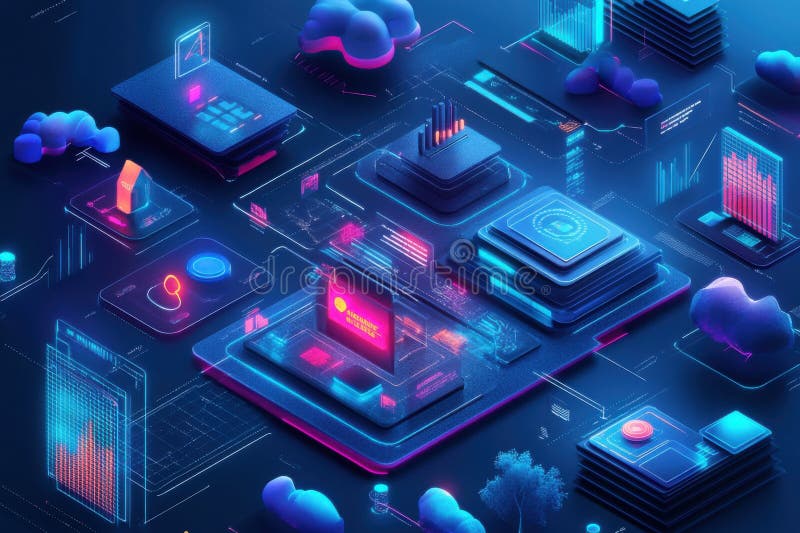 Digital Data Visualization Trends Virtual Space Infographic Design Tech ...