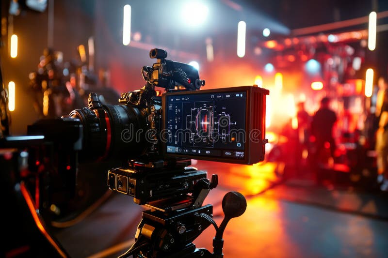 An Advanced Camera Captures Vibrant Scenes in a Modern Studio. the ...