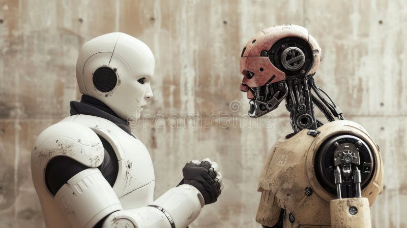 Explore the Dynamics of Robot Vs Human Interactions, Ai Generated Stock ...