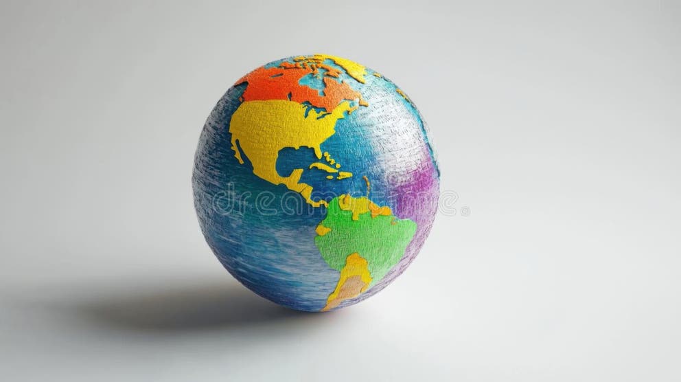 Explore Earth Globe Model with Color Continents and World Geography ...