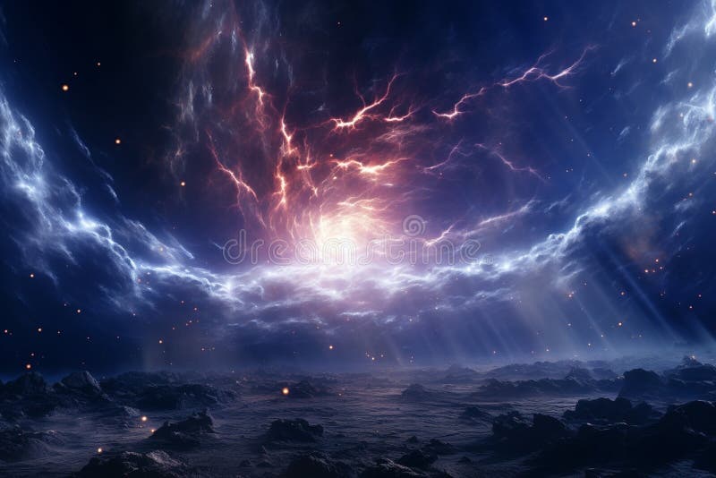 Explore the Edges of a Cosmic Storm As Stock Illustration ...