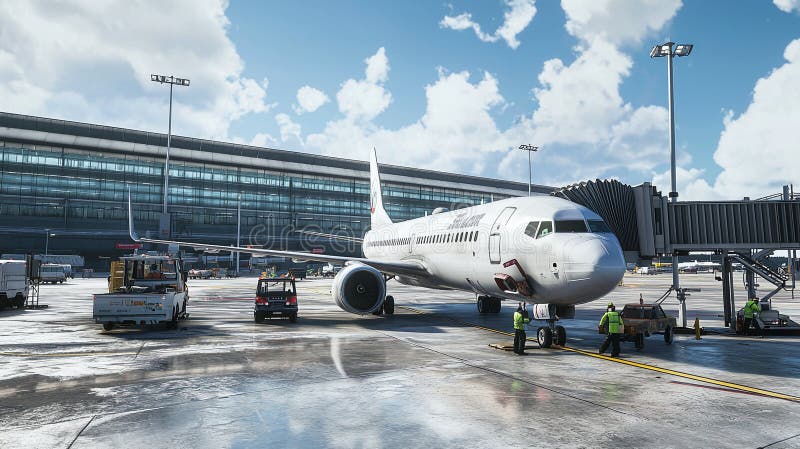 Explore the Efficient Operations of a Large Commercial Jetliner Parked ...