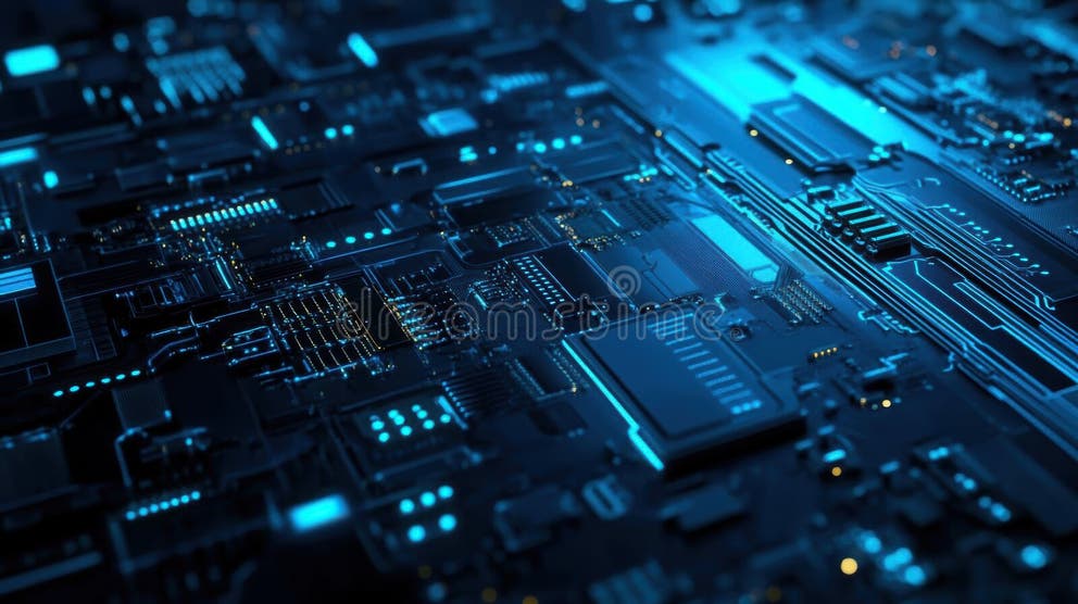 Explore Electronic Circuit Board, Blue Glow, and Circuit Design Concept ...