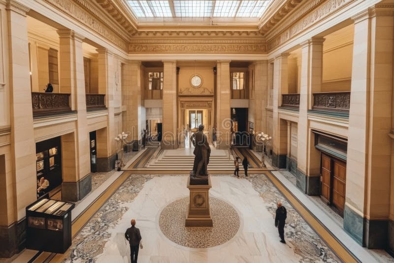 Stunning Interior of a Grand Building with Tall Ceilings and Beautiful ...