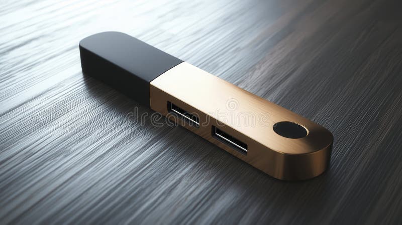 Compact Usb Flash Drive Design Showcased on Wooden Surface Technology ...