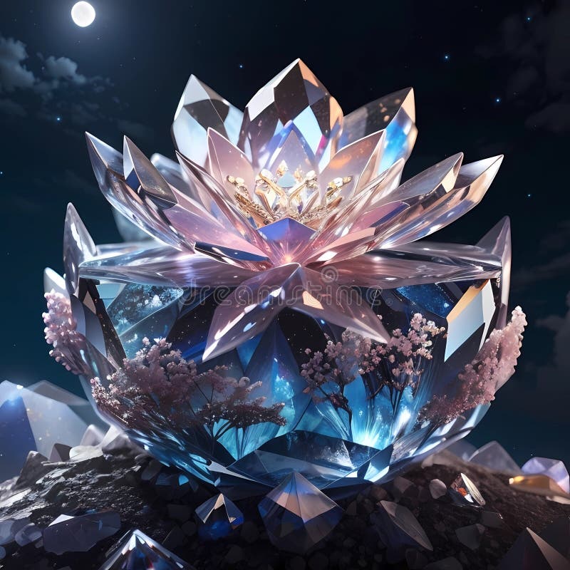 Flower-Shaped Crystal. Crystal Blossom. Floral Crystal Formation. Stock ...