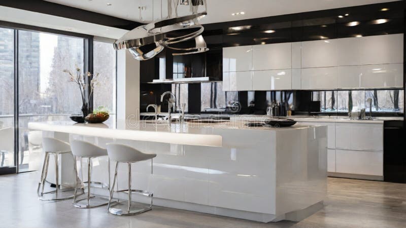 Interior Designs that Integrate High-gloss Finishes Stock Photo - Image ...