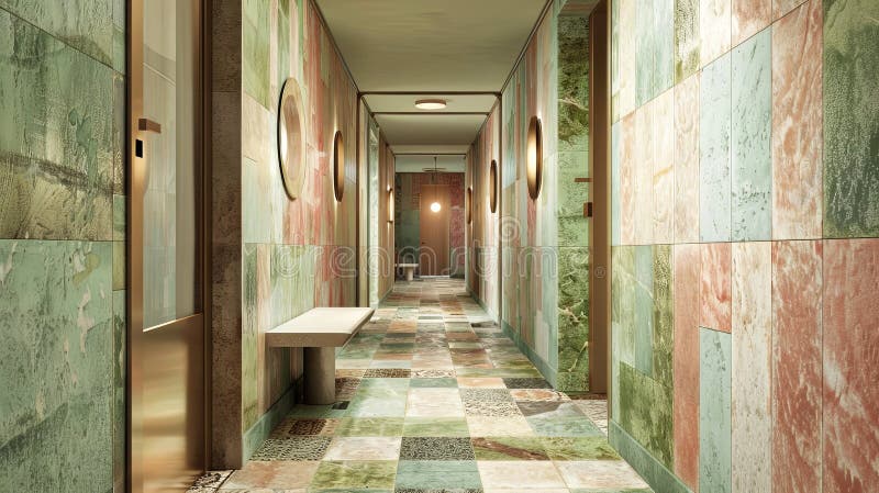 Explore Elegance in this Stunning Corridor Featuring Marble Textures ...
