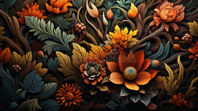 Explore the Elegance of Woodcut Design with Flat Textures and Intricate ...