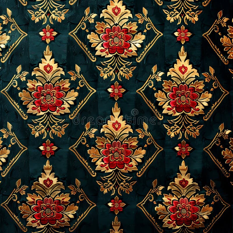 Elegant Floral Damask Pattern in Rich Colors Stock Image - Image of ...