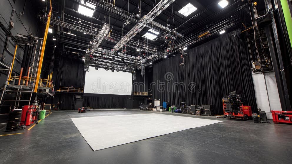 Explore Empty Stage with Lighting System for Performance or Play ...