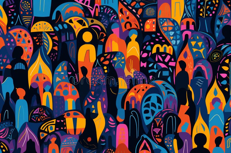 Abstract Patterns Reflecting Cultural Diversity, Harmony of Geometric ...