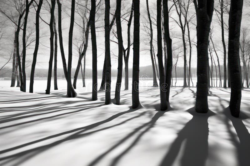Winter Shadows - Generative AI Stock Illustration - Illustration of ...