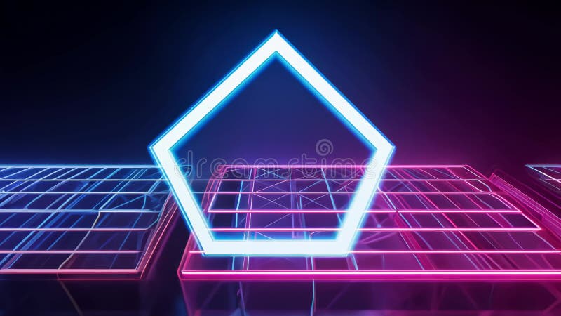 Explore an Engaging Display of Vibrant Neon Shapes that Shift and Move ...