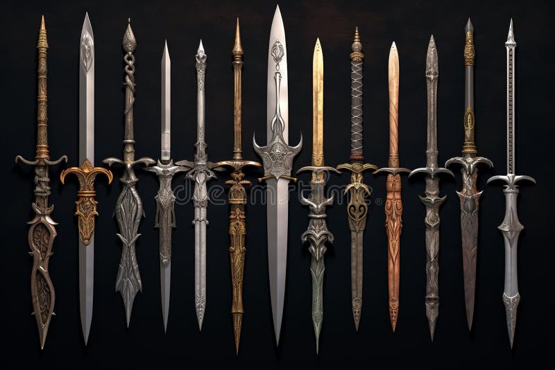 Explore an Epic Collection of Medieval Swords Stock Illustration ...