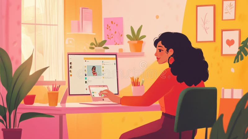 Remote Work Essentials Home Office Setup Digital Workspace Graphic ...