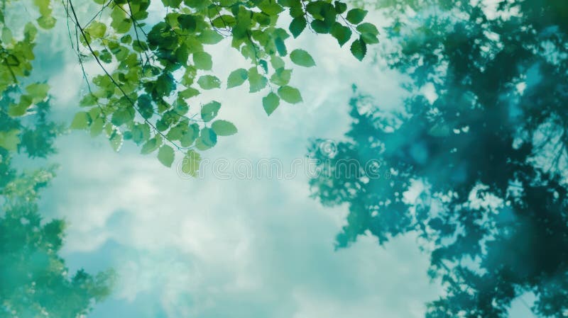Dreamy Reflection of Trees and Sky in Abstract Nature Scene with ...