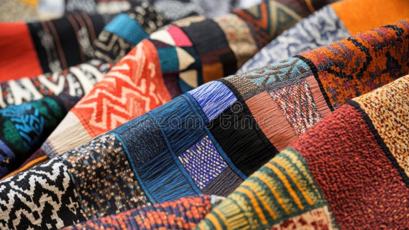 Explore Ethnic Textile with Colorful Pattern, Creates Woven Texture and ...