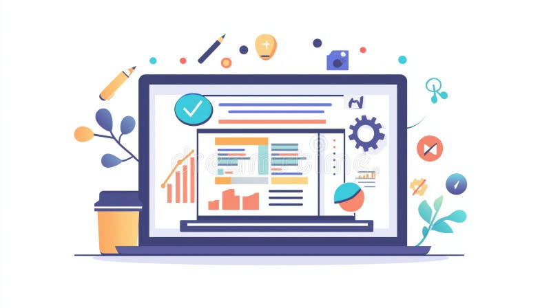 Digital Workspace Innovation Online Graphic Design Modern Office High ...