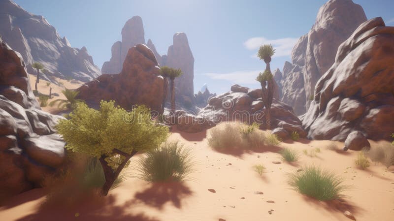 Science Fiction Desert Landscape, Fantasy Mountain Wilderness, Alien ...