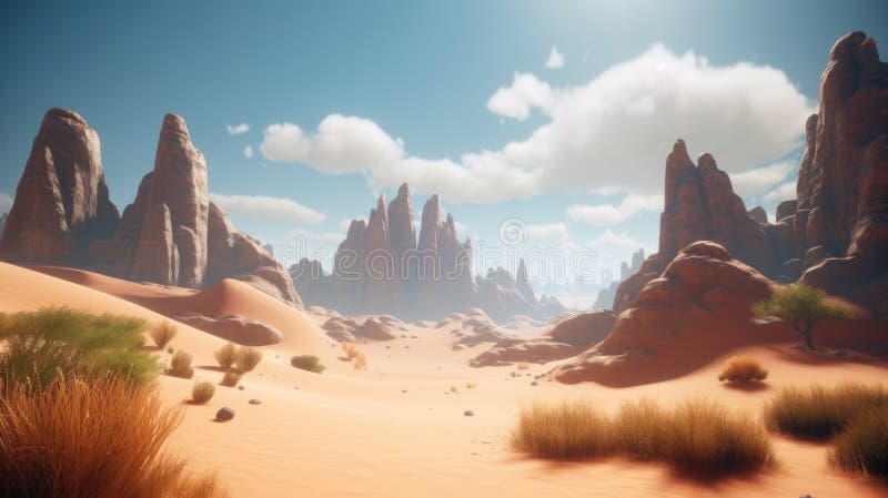 Science Fiction Desert Landscape, Fantasy Mountain Wilderness, Alien ...