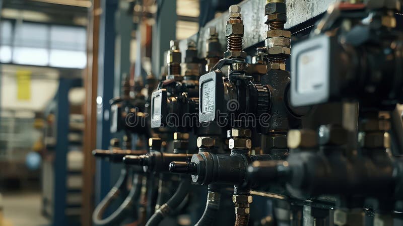 Industrial-grade Compressor Operation Factory Location Equipment Close ...