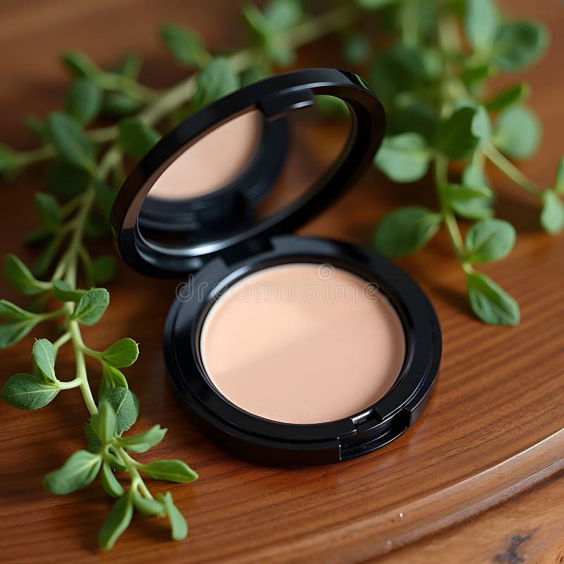Herbal Elegance a Modern Twist on Makeup Compacts Stock Illustration ...