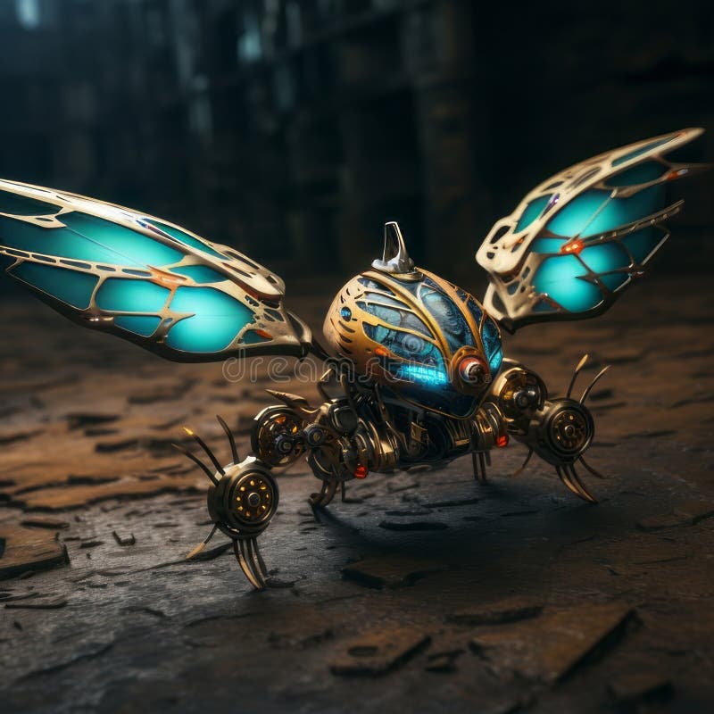 Futuristic AI-Designed Drone with Bionic Wings Takes Flight Stock ...