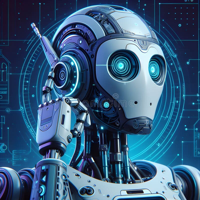 Futuristic AI Robot: Minimalistic 3D Realistic Illustration Eps 19 ...