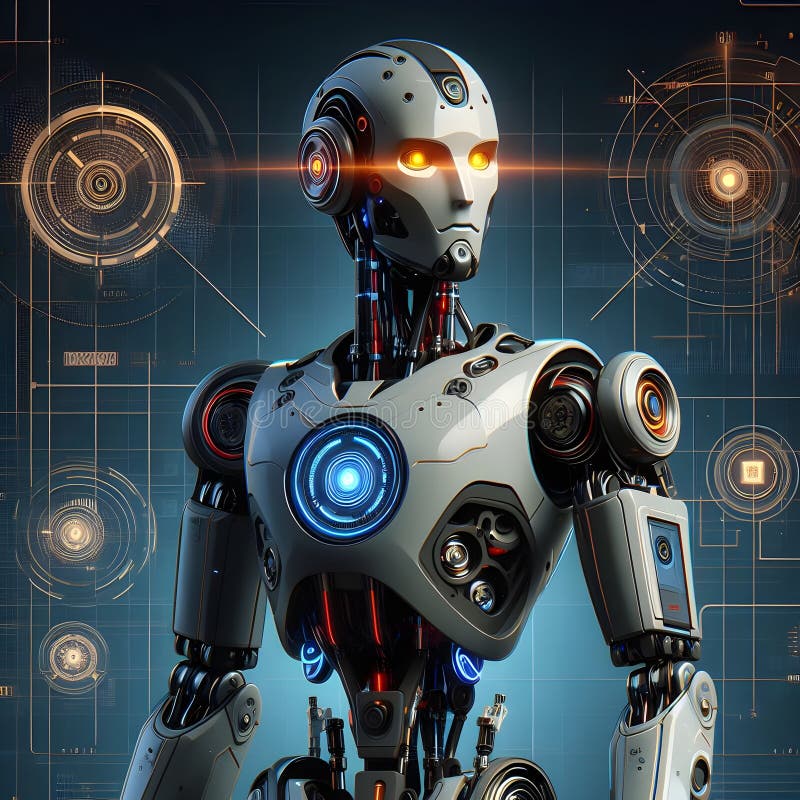 Futuristic AI Robot: Minimalistic 3D Realistic Illustration Eps 24 ...