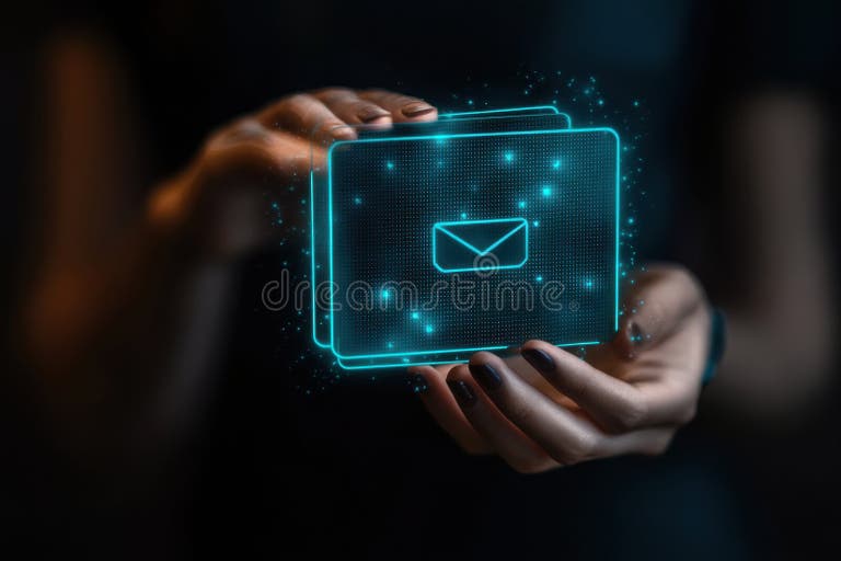 Digital Mail Management Modern Workspace Graphic Design Dark ...