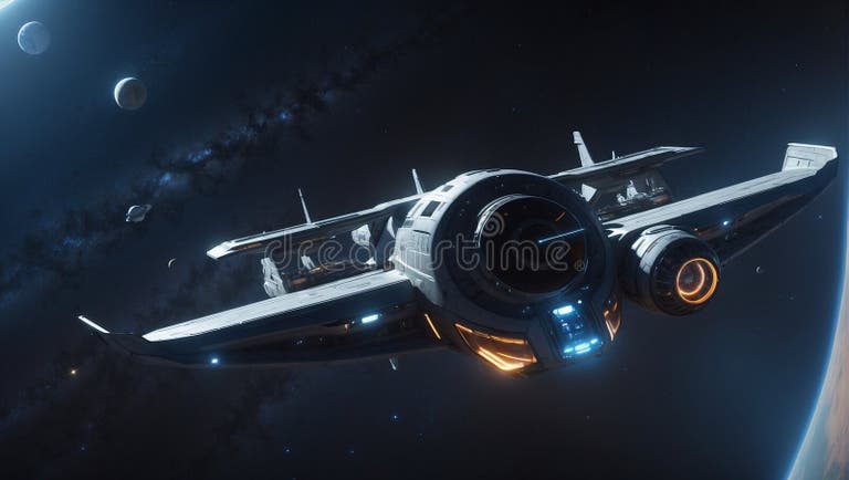 Sleek Intergalactic Aircraft Station on Distant Planet.ai Generated ...