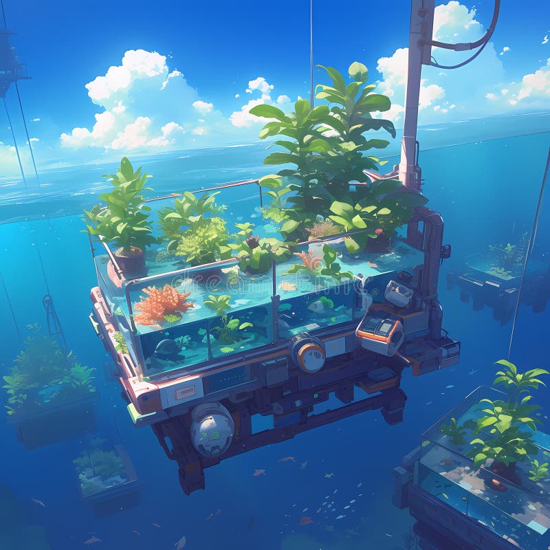 Explore the Future of Subaquatic Life Stock Illustration - Illustration ...