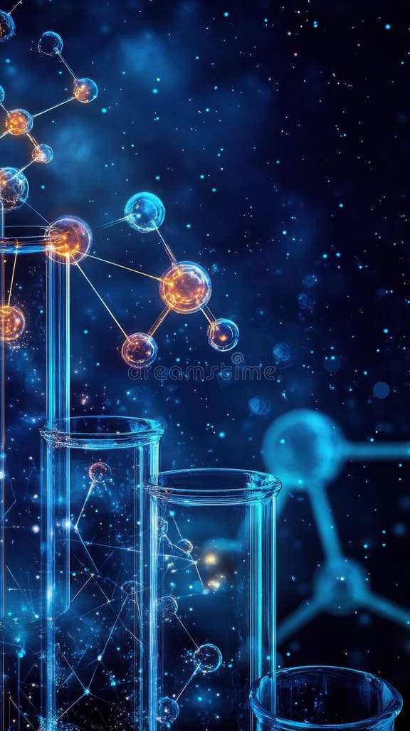 Explore Futuristic Chemistry with Glowing Elements and Molecular ...
