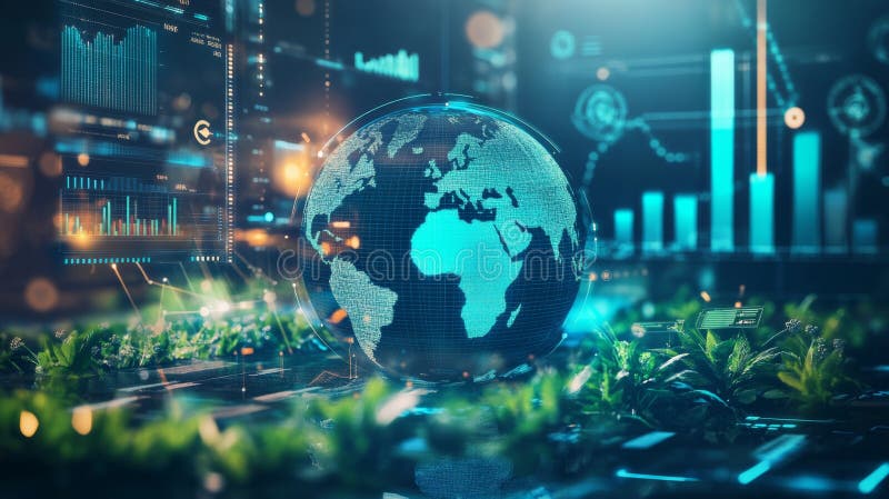 Futuristic Corporate Banner Design with Data Elements Stock ...