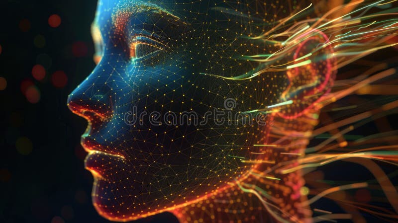 Explore Futuristic Digital Art with a Mesmerizing Face Adorned with ...