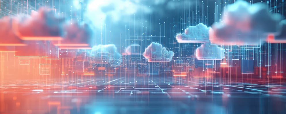 Cloud Computing Innovation Virtual Environment Digital Art Futuristic Setting Abstract Concept ...